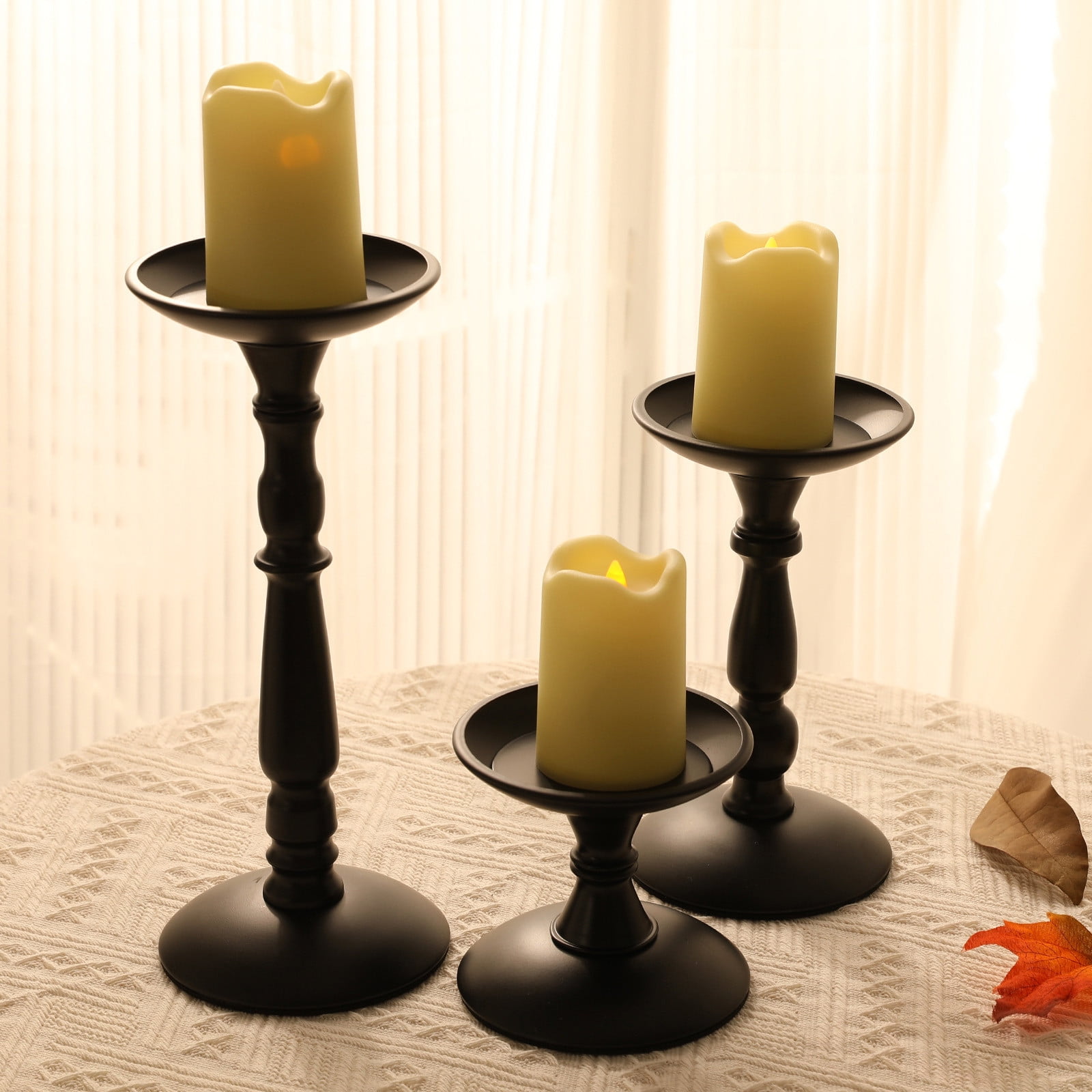 Candlestick Holders ,Black Candle Holder for Pillar Candles,Pillar Candle Holders,Rustic Metal ...