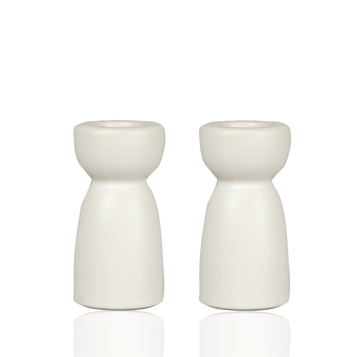 Ceramic White Taper Candle Holder, Modern Boho Decorative Candlelight ...