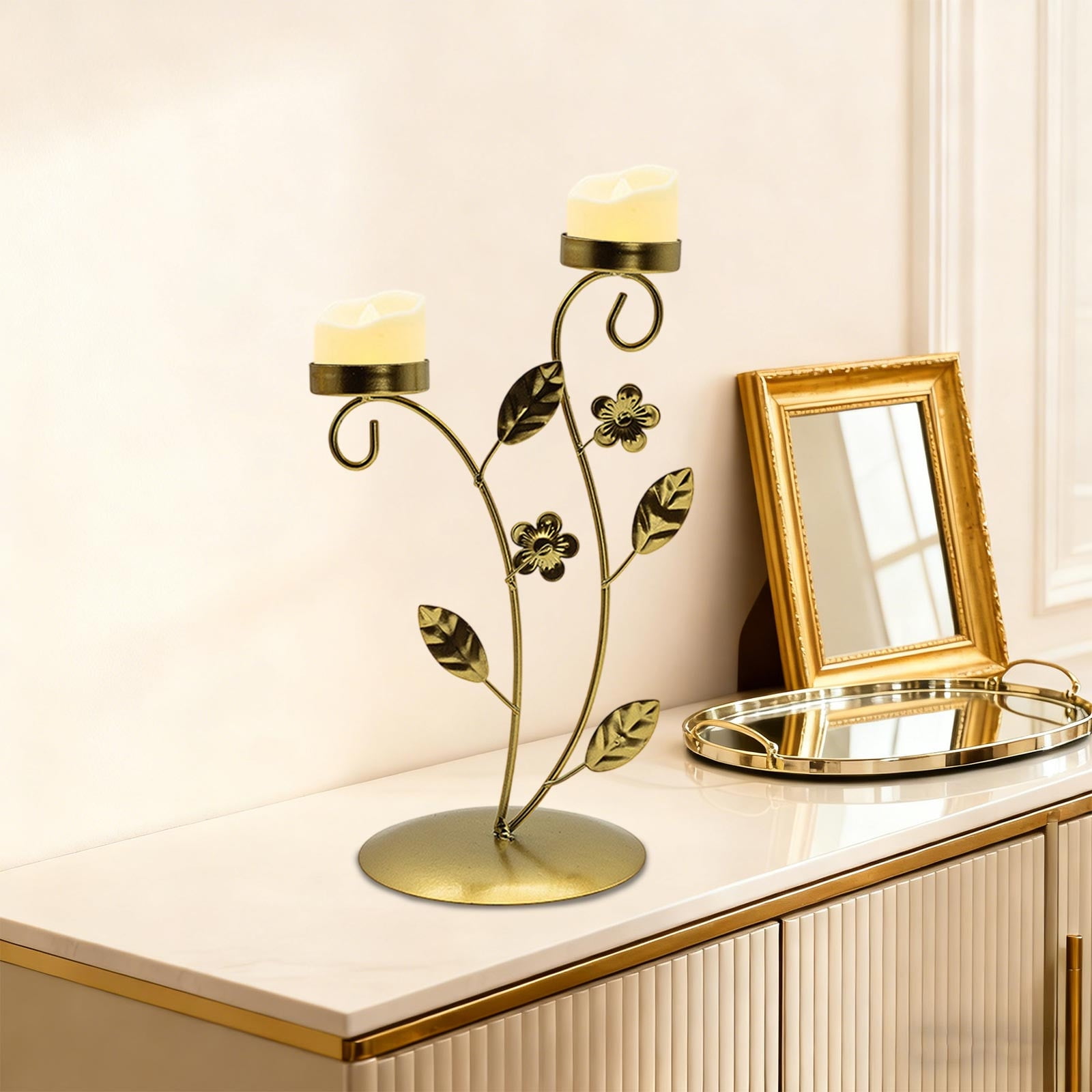 Candlestick Holders Gold Large Capacity Iron Candlestick Exquisite ...
