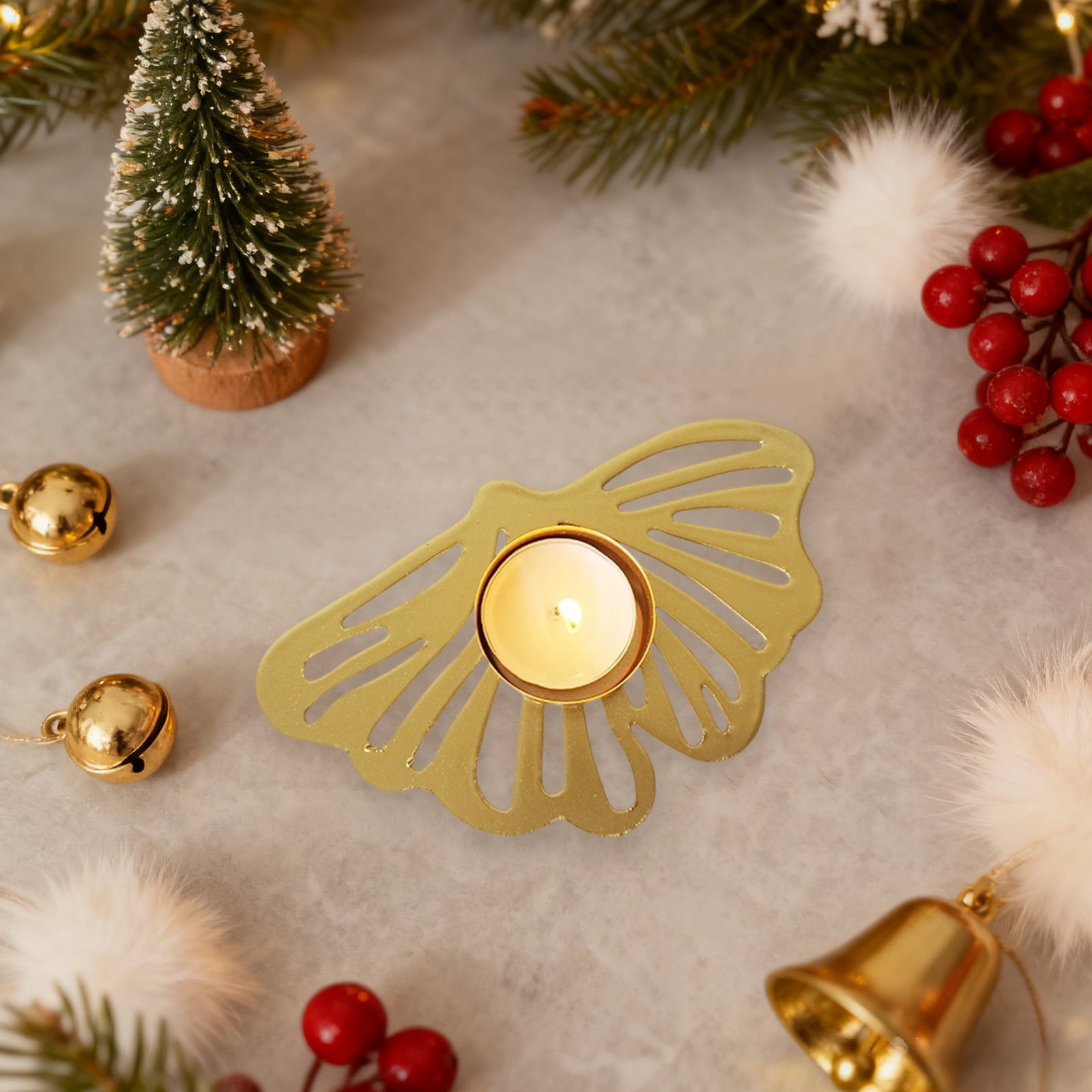 Candlestick Holders Metal Candleholder with Golden Leaf Decor ，Creative ...