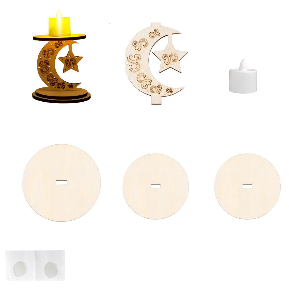 Candlestick Moon Star Night Light Eid Mubarak Lamp DIY V5G2 - Walmart.com