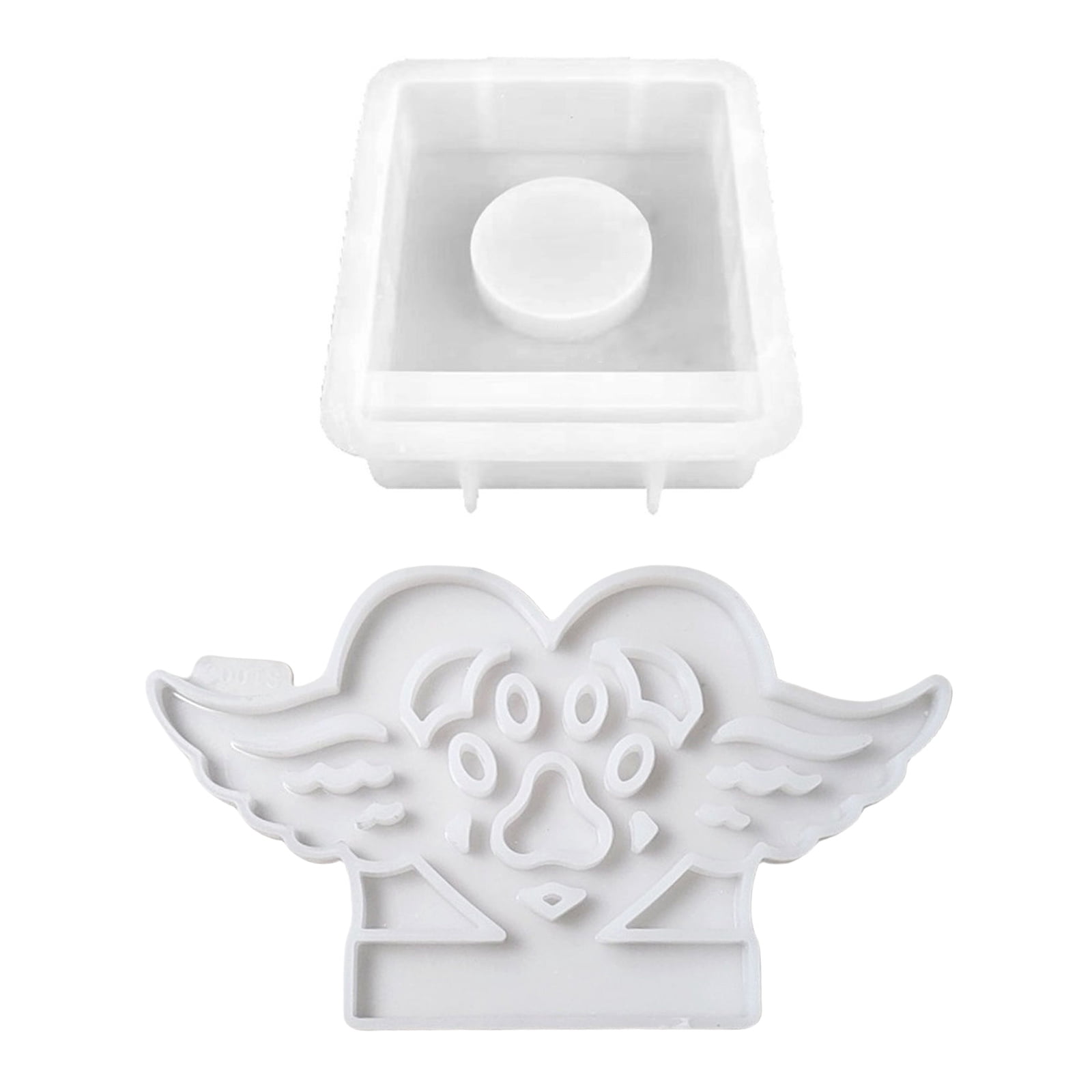 Candlestick Silicone Mold Heart Wing Shaped Base Molds Gypsum Holder ...