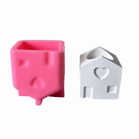 Candlestick Silicone Molds Small House Candle Holder Molds Ornament ...