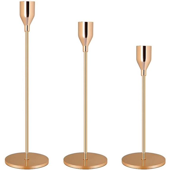 Candlesticks 3 Set Different Size, 23/28/33cm Candle Holder Tall Metal ...