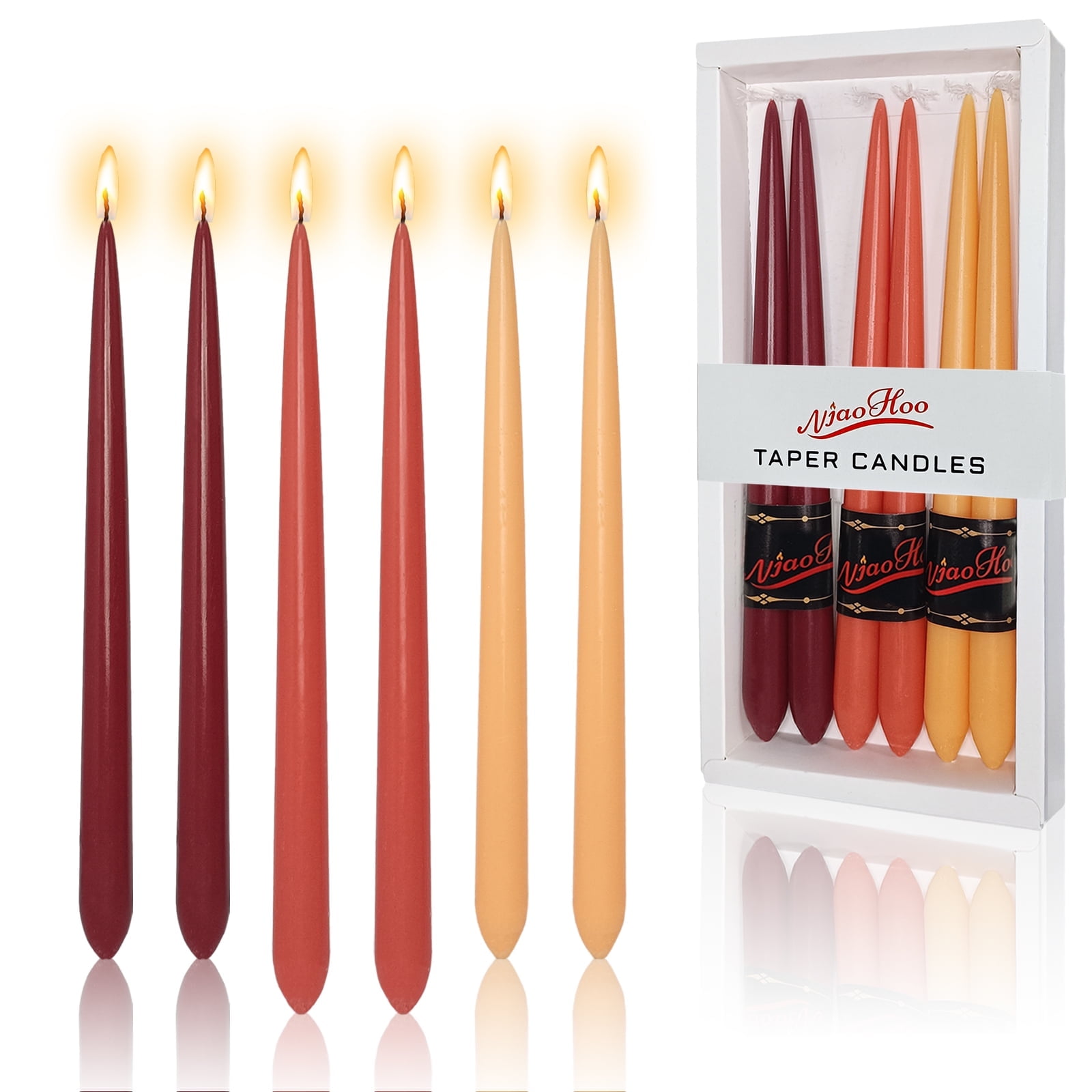 Candlesticks Long Taper Candles - Gradient Red Unscented 10 Inch Tall ...