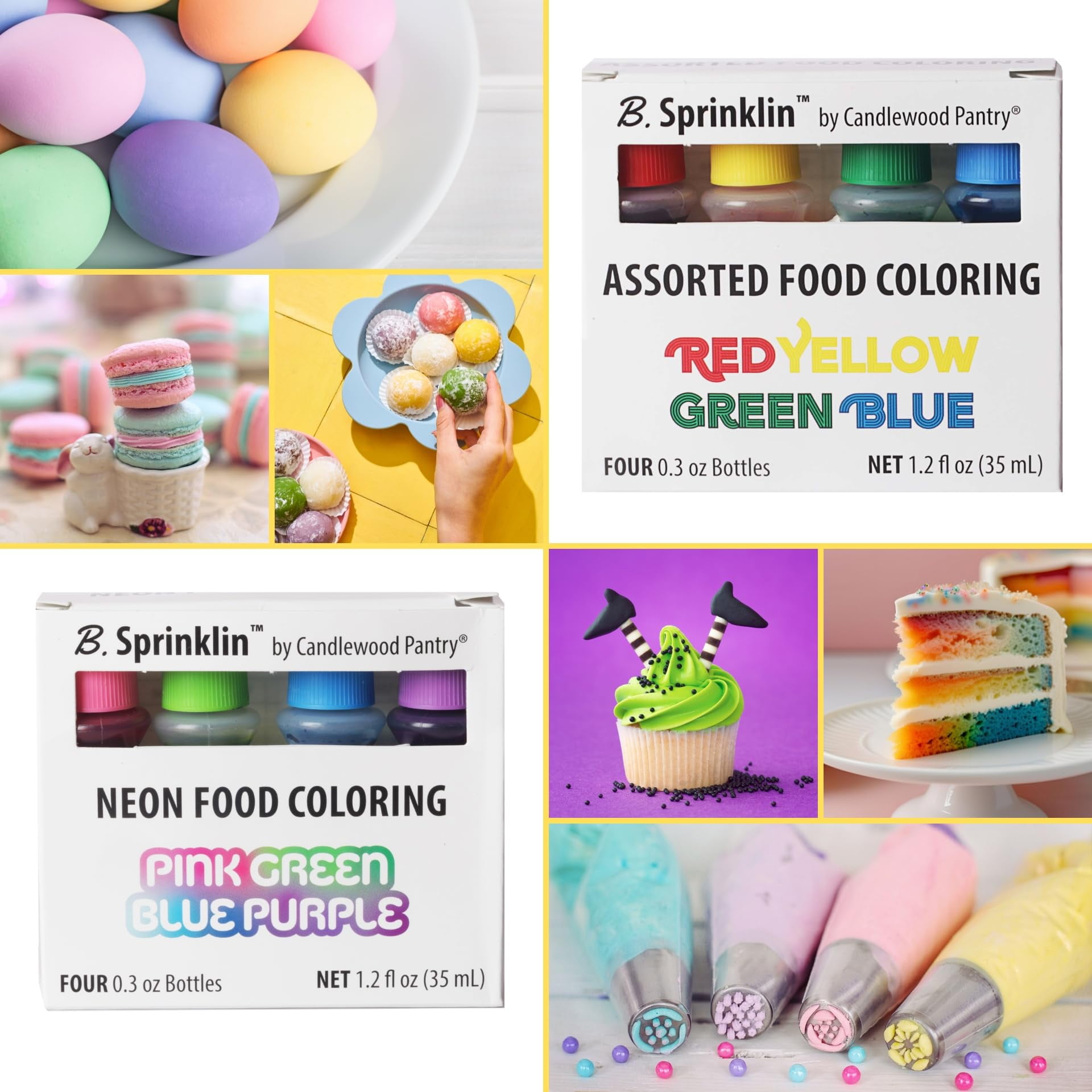 Candlewood Pantry B. SCH4 Sprinklin Assorted Liquid Food Coloring Kit ...
