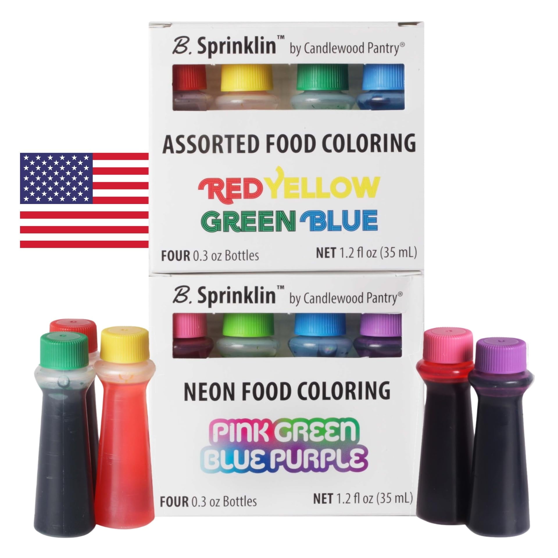 Candlewood Pantry B. Sprinklin OLF24 Assorted Liquid Food Coloring Kit ...