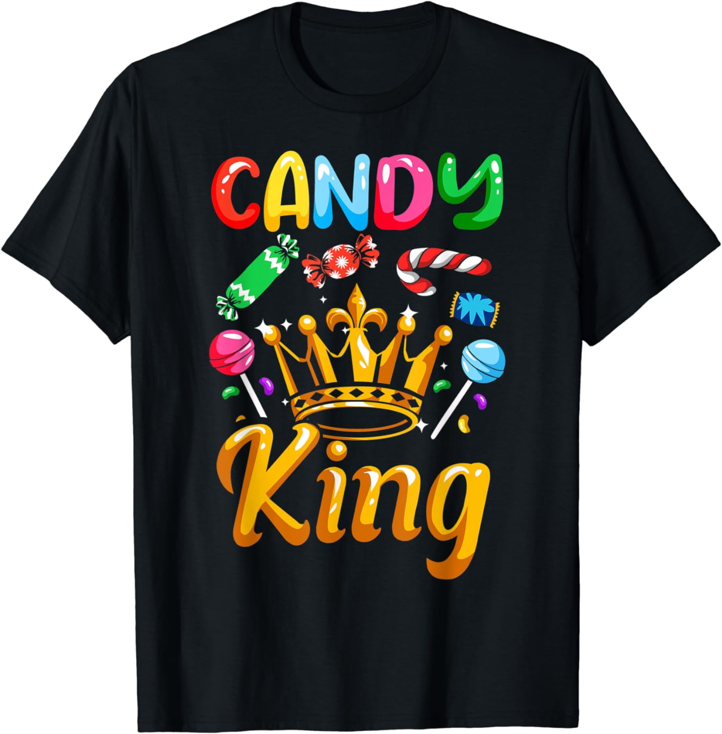 Candy Addict Candy King Halloween Candy Lollipop Sweets T-Shirt ...