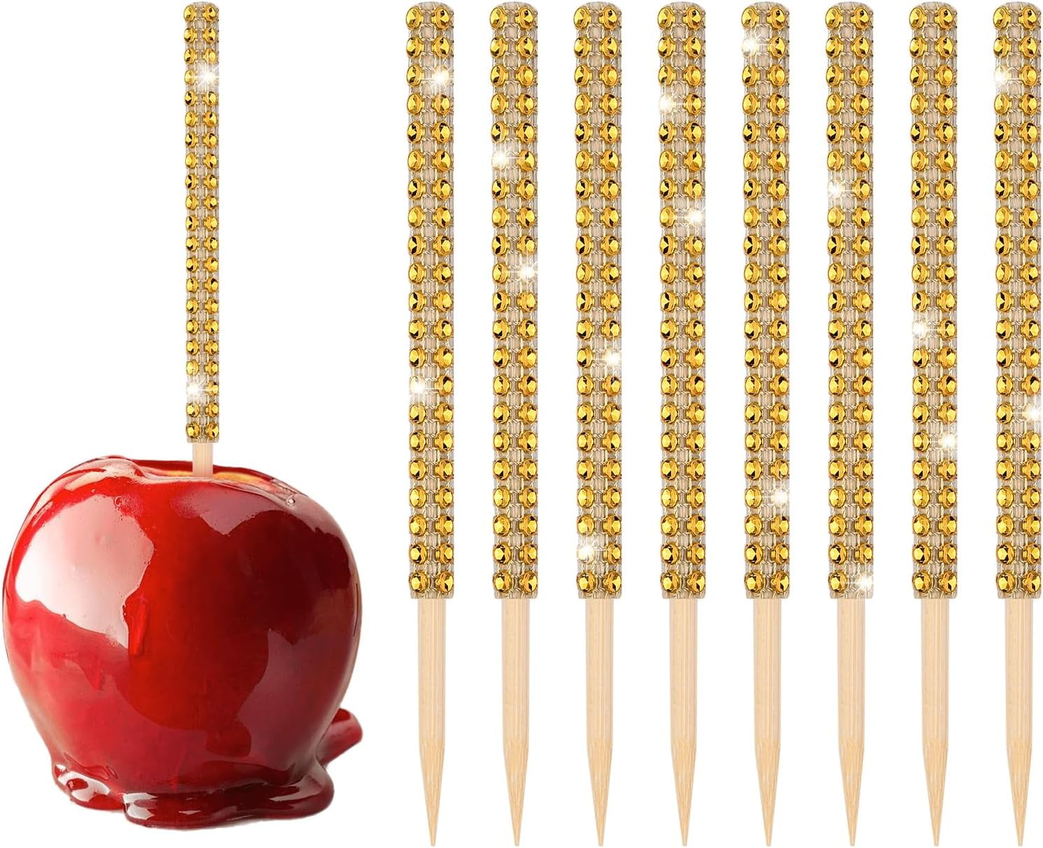 Candy Apple Sticks 36 Pieces Bling Candy Apple Bamboo Skewers with ...