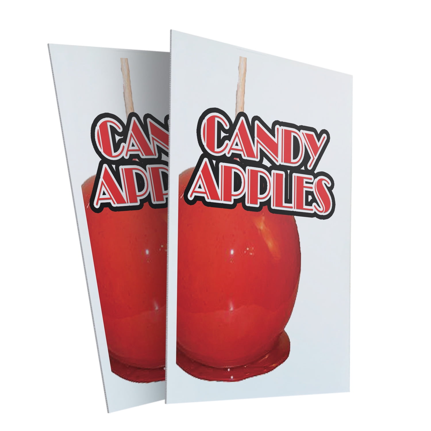Candy Apples (2-PACK) 24" x 36" Plastic Signs | Sign Insert 4mm ...