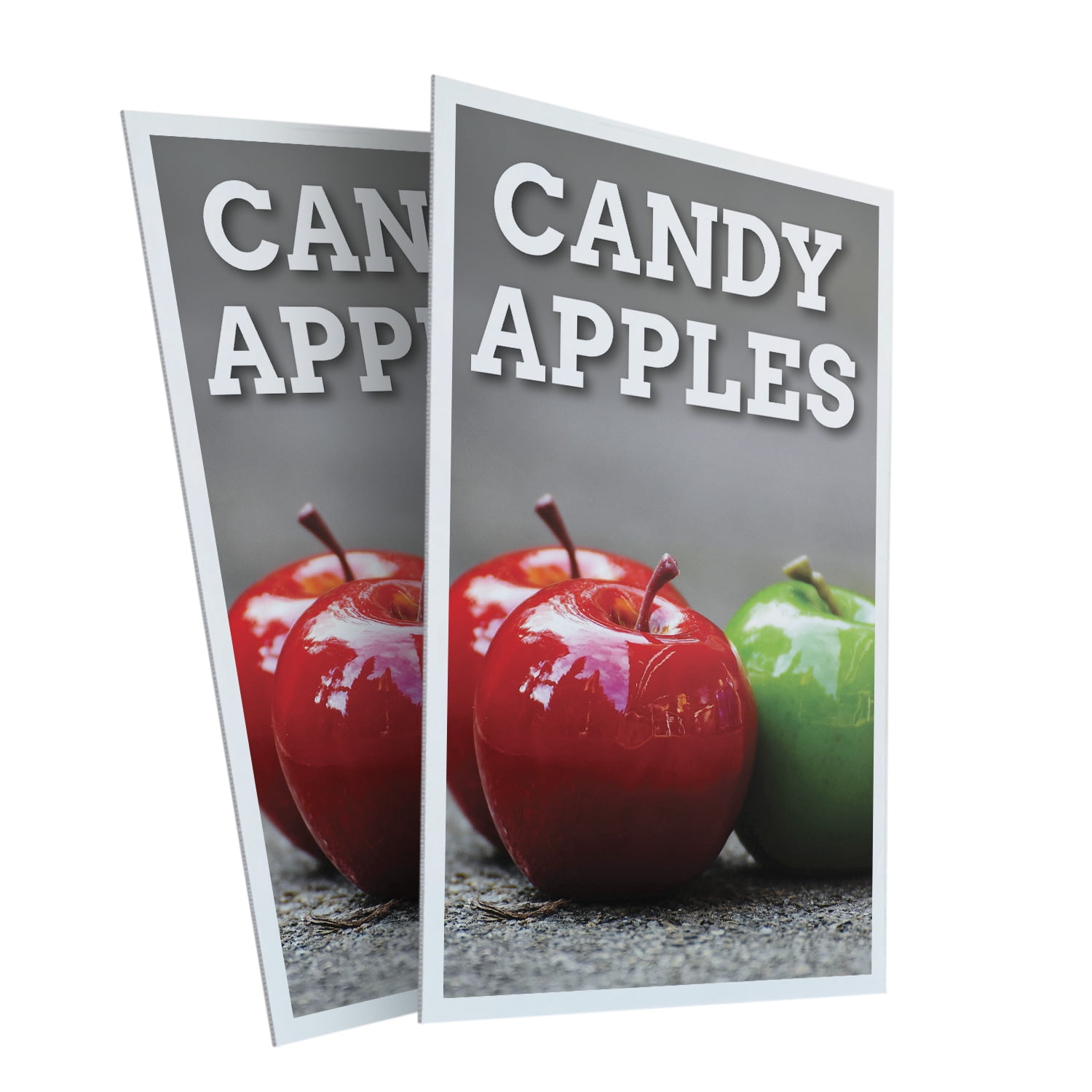 Candy Apples (2-Pack) 24 Inch x 36 Inch Plastic Signs | Sign Insert 4mm ...