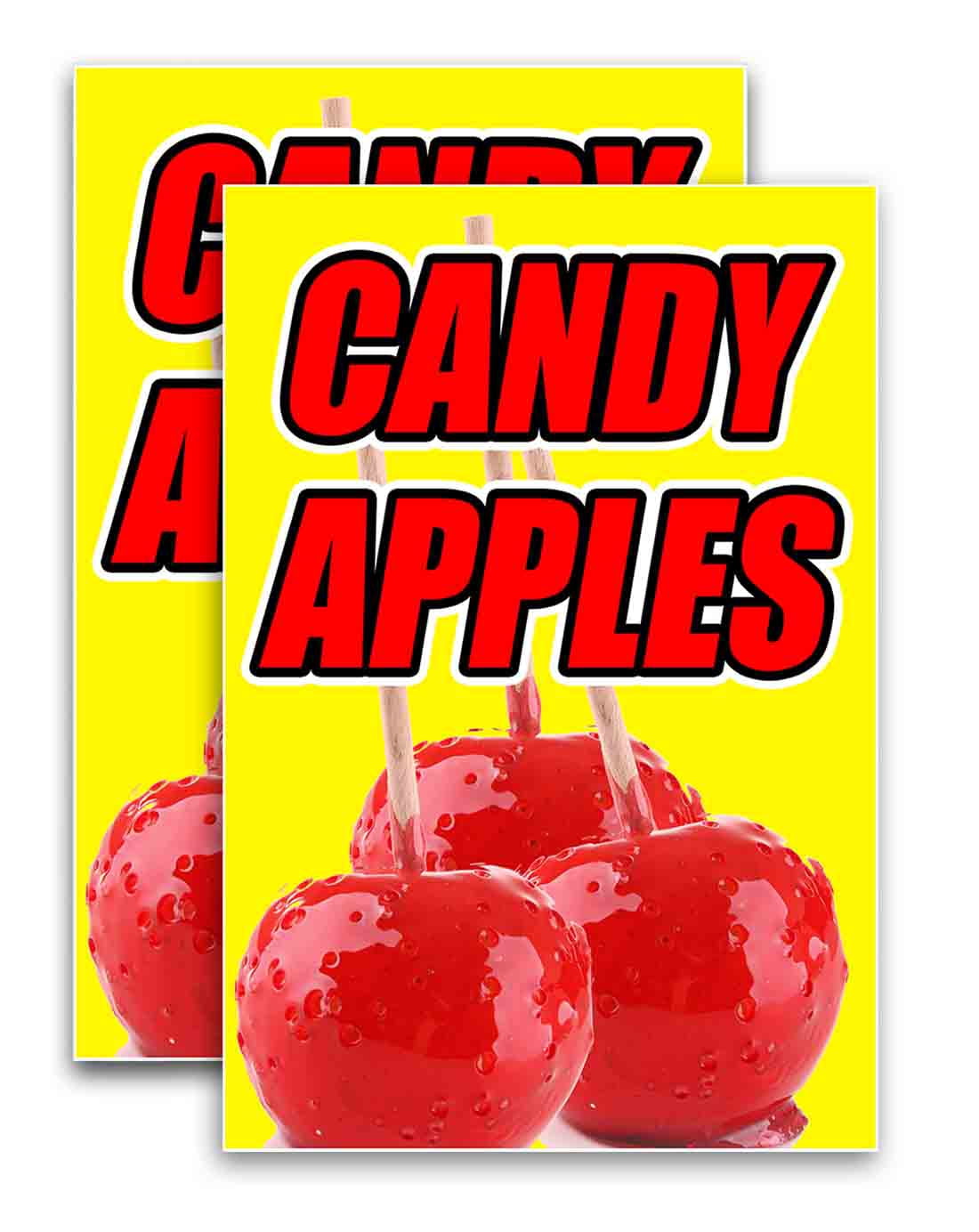 Candy Apples (24" X 36") Vinyl Decal Only (Pack of 2) |Sign|Sticker ...