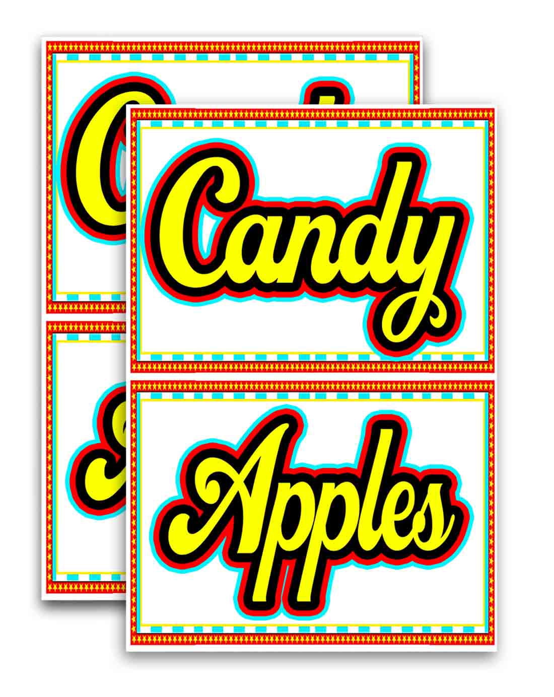 Candy Apples (24" X 36") Vinyl Decal Only (Pack of 2) |Sign|Sticker ...