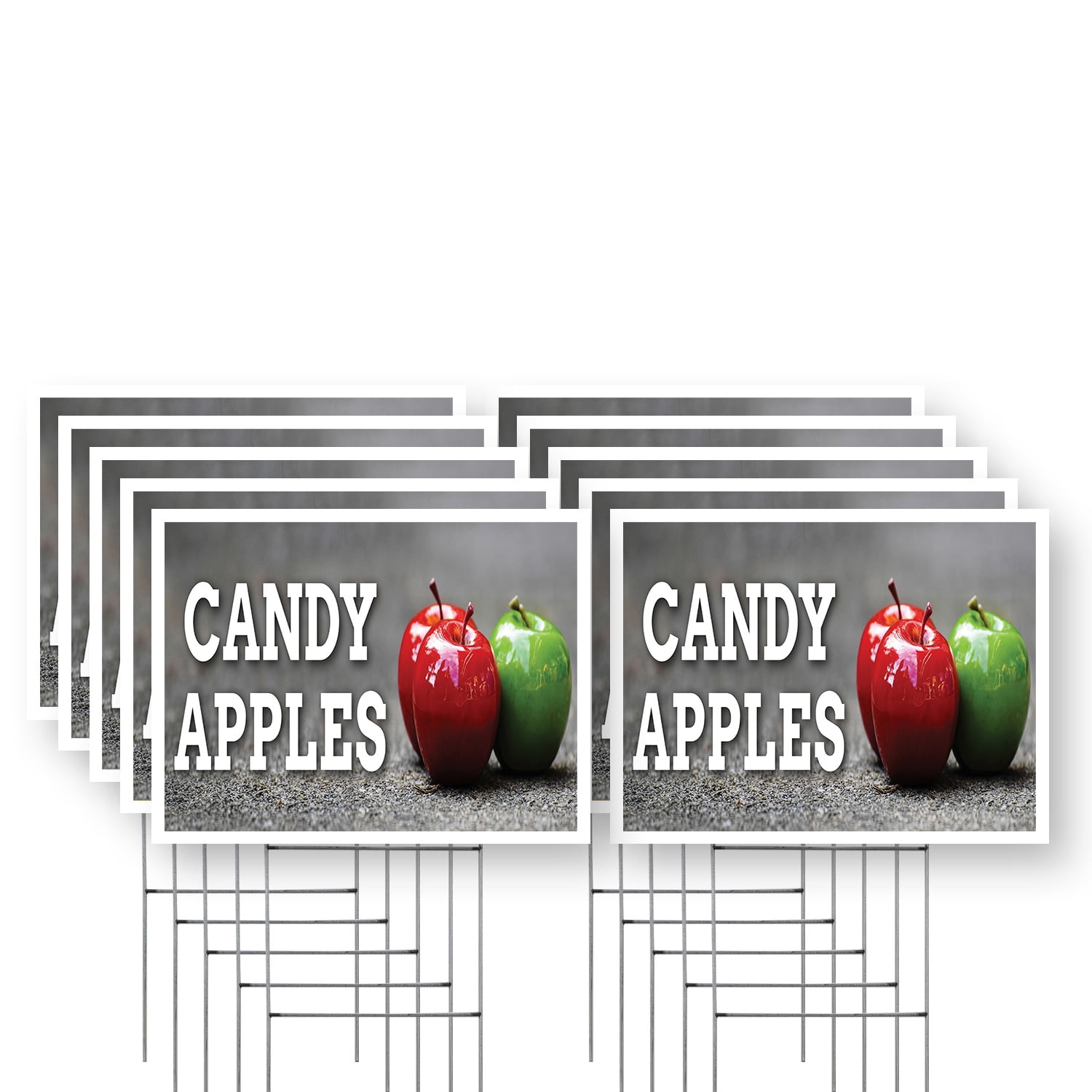 Candy Apples Yard Sign 10 Pack of 12 Inch x 16 Inch Single Sided ...
