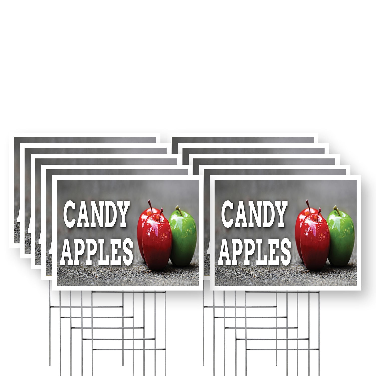 Candy Apples Yard Sign 10 Pack of 18 Inch x 24 Inch Double Sided ...