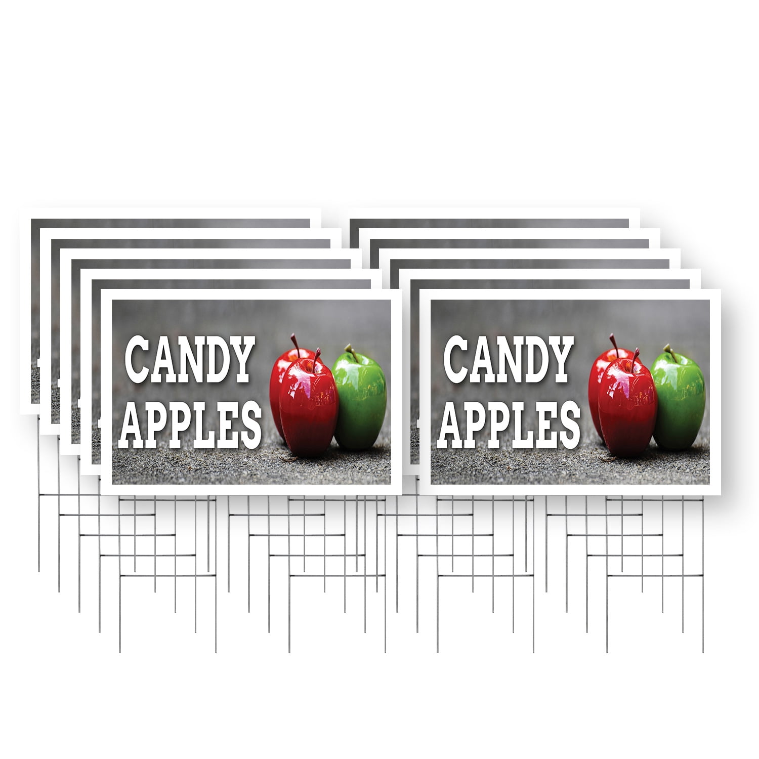 Candy Apples Yard Sign 10 Pack of 24 Inch x 36 Inch Double Sided ...