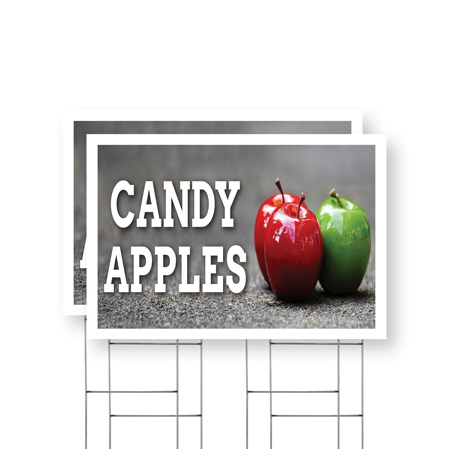 Candy Apples Yard Sign 2 Pack of 24 Inch x 36 Inch Double Sided ...