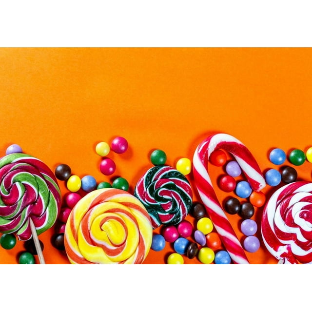 Candy Backdrop Colors Lollipop Sweets Background Custom Birthday Party ...