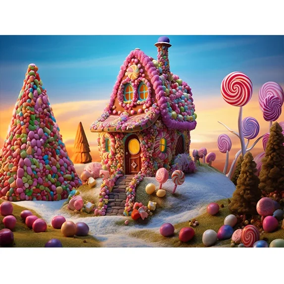 Candy Backdrop Sweet Candyland Castle Lollipop Baby Birthday Cake Smash ...