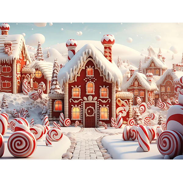 Candy Backdrop Sweet Candyland Castle Lollipop Baby Birthday Cake Smash ...