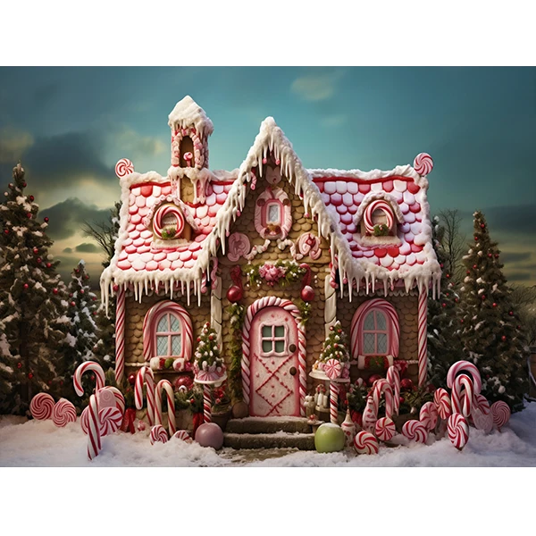 Candy Backdrop Sweet Candyland Castle Lollipop Baby Birthday Cake Smash ...