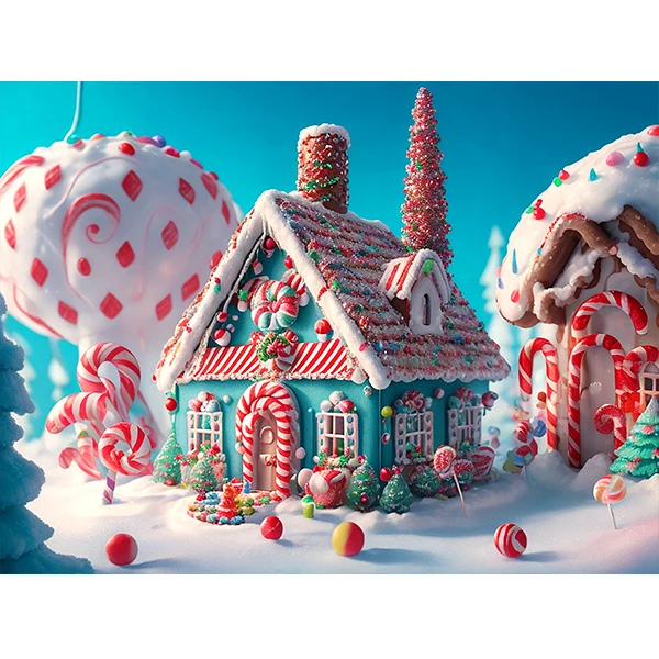 Candy Backdrop Sweet Candyland Castle Lollipop Baby Birthday Cake Smash ...