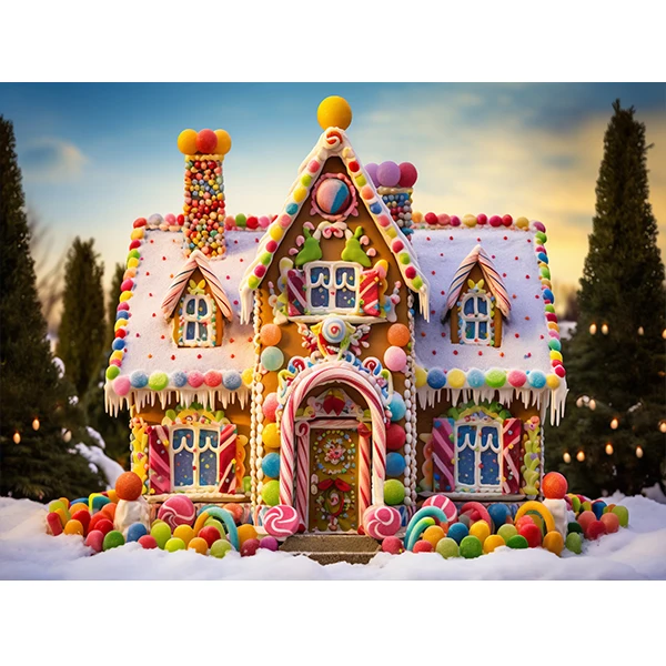 Candy Backdrop Sweet Candyland Castle Lollipop Baby Birthday Cake Smash ...