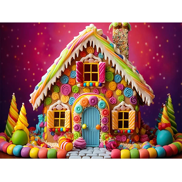 Candy Backdrop Sweet Candyland Castle Lollipop Baby Birthday Cake Smash ...