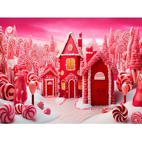 Candy Backdrop Sweet Candyland Castle Lollipop Baby Birthday Cake Smash ...