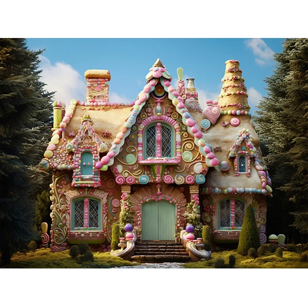 Candy Backdrop Sweet Candyland Castle Lollipop Baby Birthday Cake Smash ...