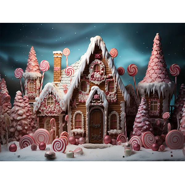 Candy Backdrop Sweet Candyland Castle Lollipop Baby Birthday Cake Smash ...