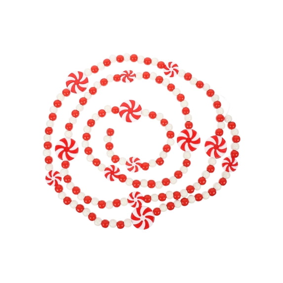 Candy Banner With Beads Long Bead Strand, Festive Red & White ...