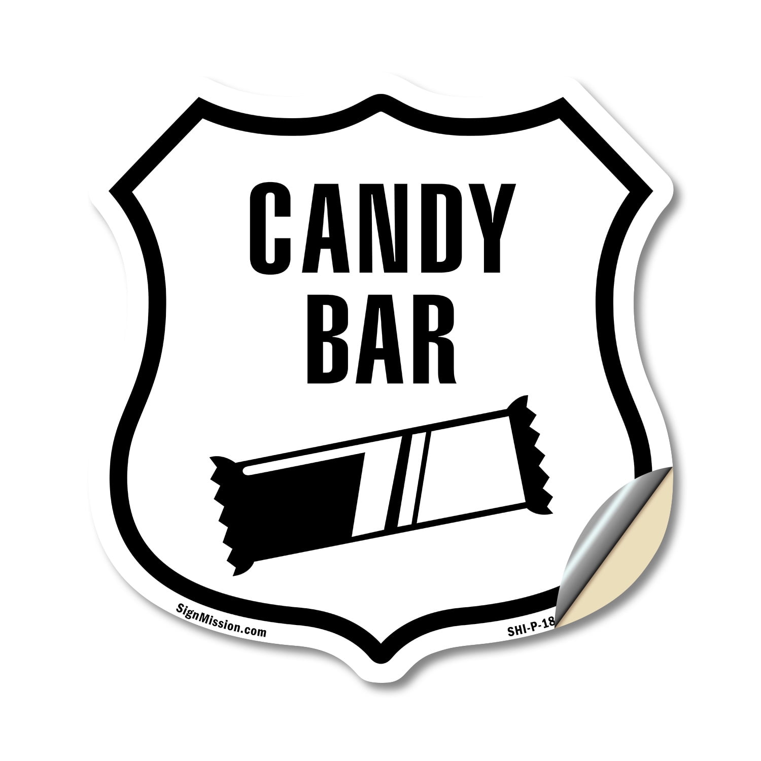 Candy Bar 12 inch X 12 inch Shield Shaped Heavy Duty 3.2 mil Vinyl ...