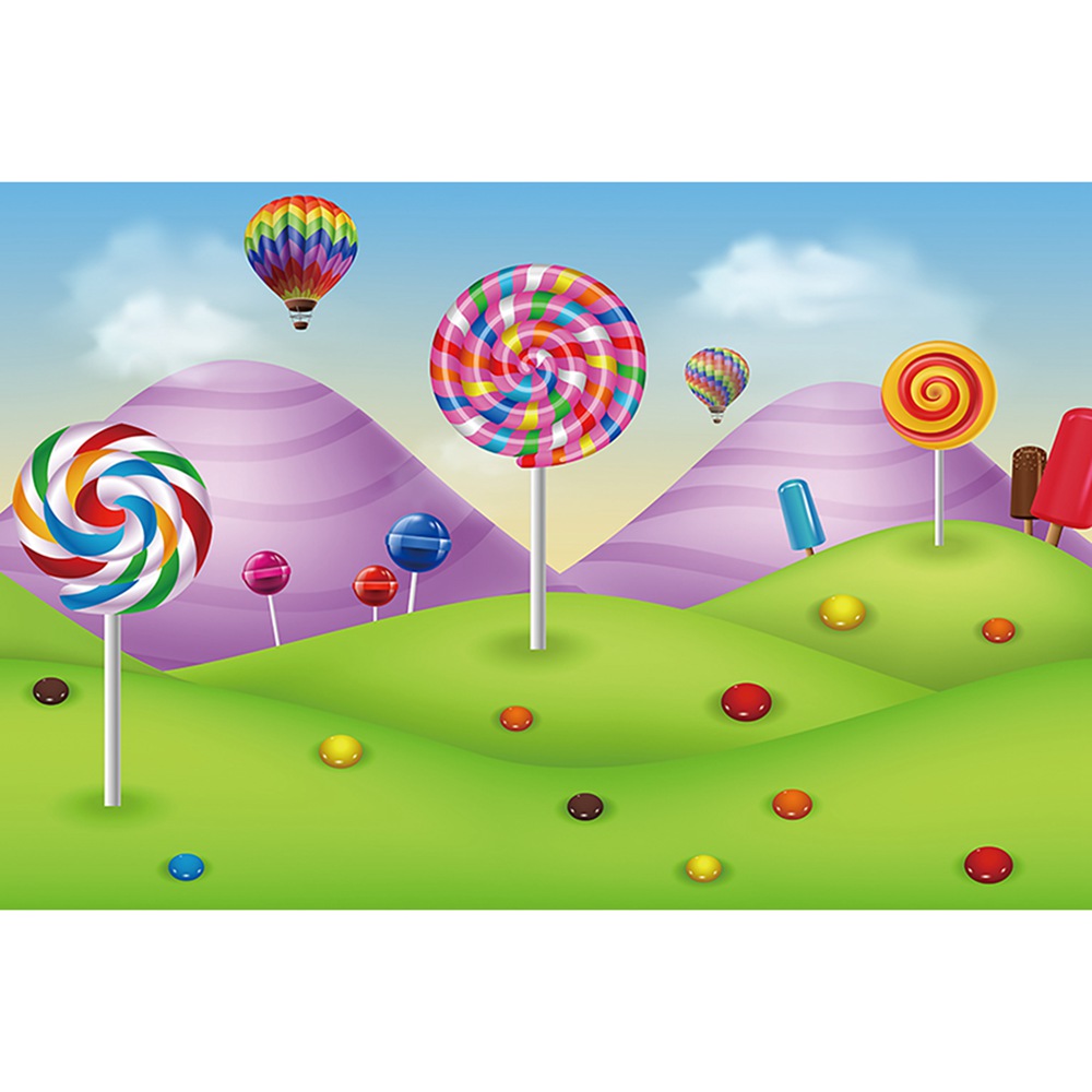Candy Bar 1st Baby Birthday Photo Backdrop Candyland Party Photoz ...