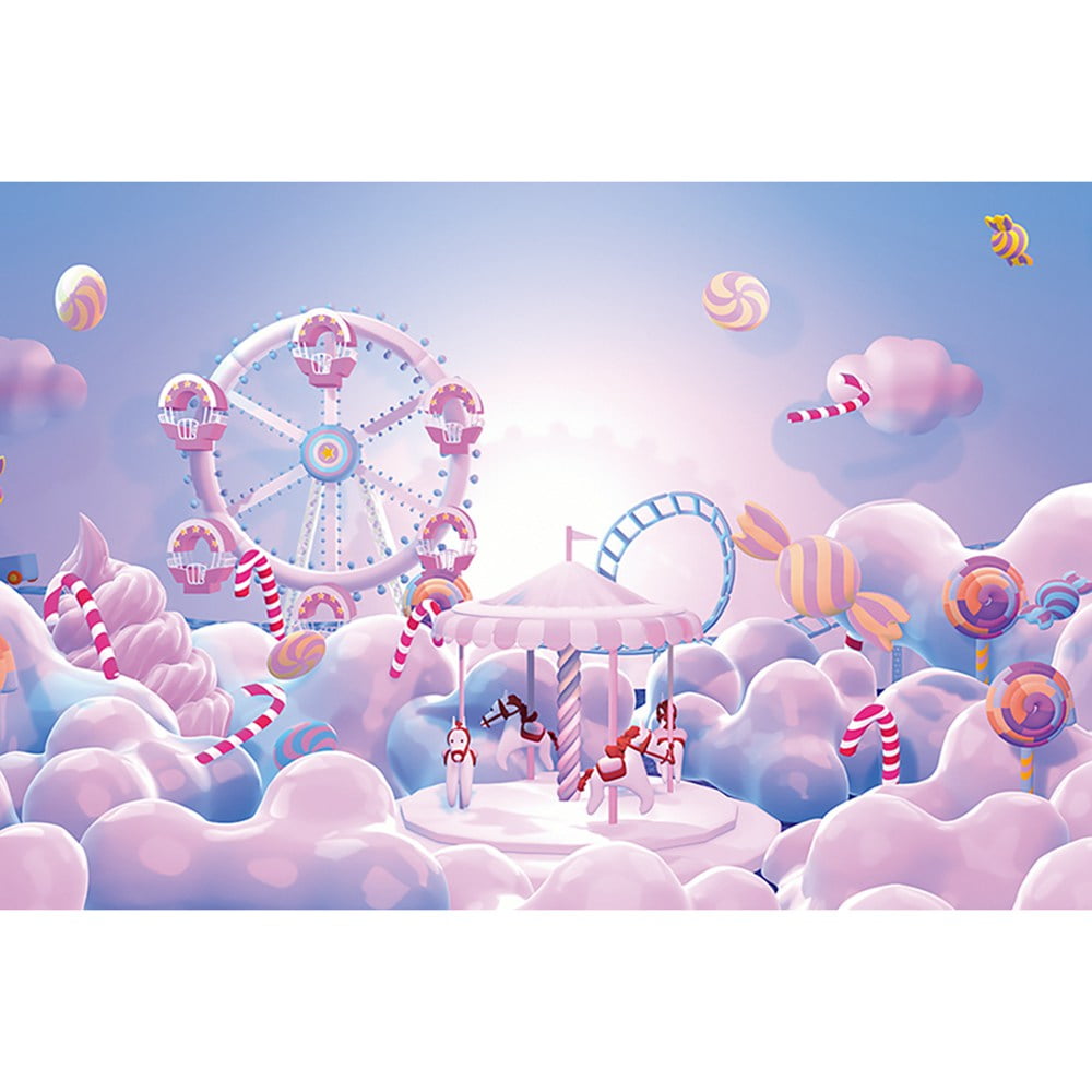 Candy Bar 1st Baby Birthday Photo Backdrop Candyland Party Photoz ...