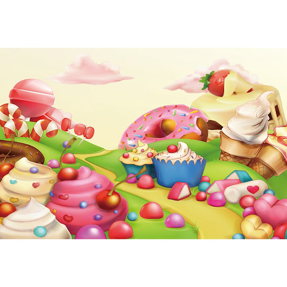 Candy Bar 1st Baby Birthday Photo Backdrop Candyland Party Photoz ...