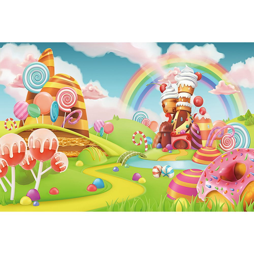 Candy Bar 1st Baby Birthday Photo Backdrop Candyland Party Photoz ...
