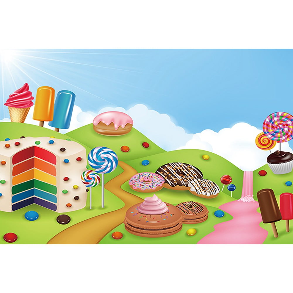 Candy Bar 1st Baby Birthday Photo Backdrop Candyland Party Photoz ...