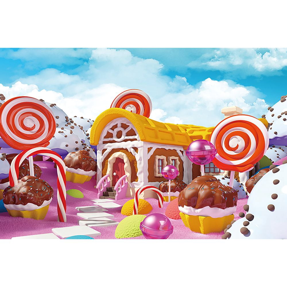 Candy Bar 1st Baby Birthday Photo Backdrop Candyland Party Photoz ...