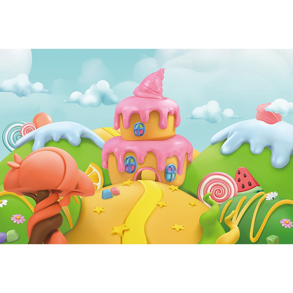 Candy Bar 1st Baby Birthday Photo Backdrop Candyland Party Photoz ...