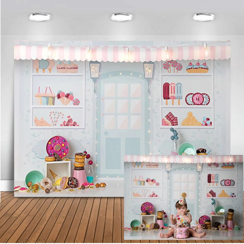 Candy Bar Backdrop for Photography Sweet Shoppe Birthday Theme Party ...