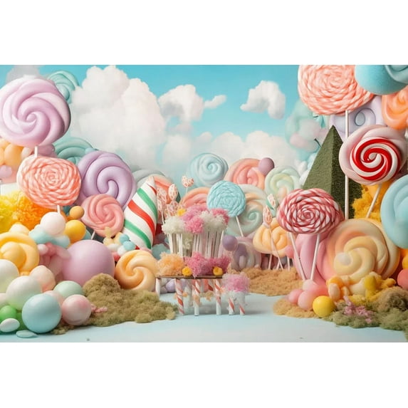 Candy Bar Balloons Floral Dessert Kids Birthday Cake Smash Portrait r ...