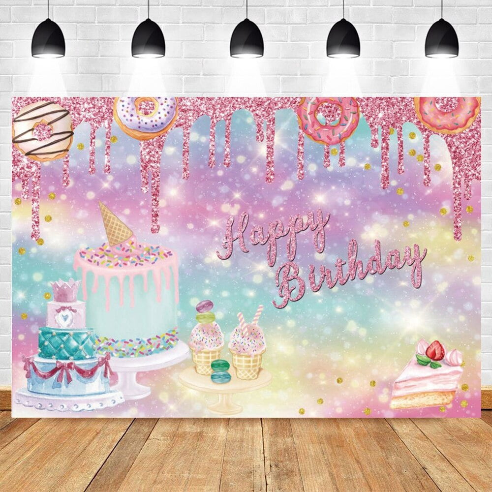 Candy Bar Shop Theme Backdrop Decor Ice Cream Car Cupcake Lollipop ...