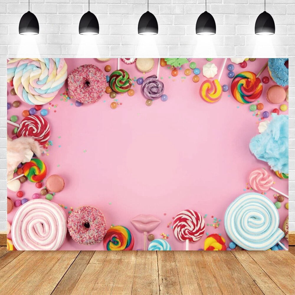 Candy Bar Shop Theme Backdrop Decor Ice Cream Car Cupcake Lollipop ...
