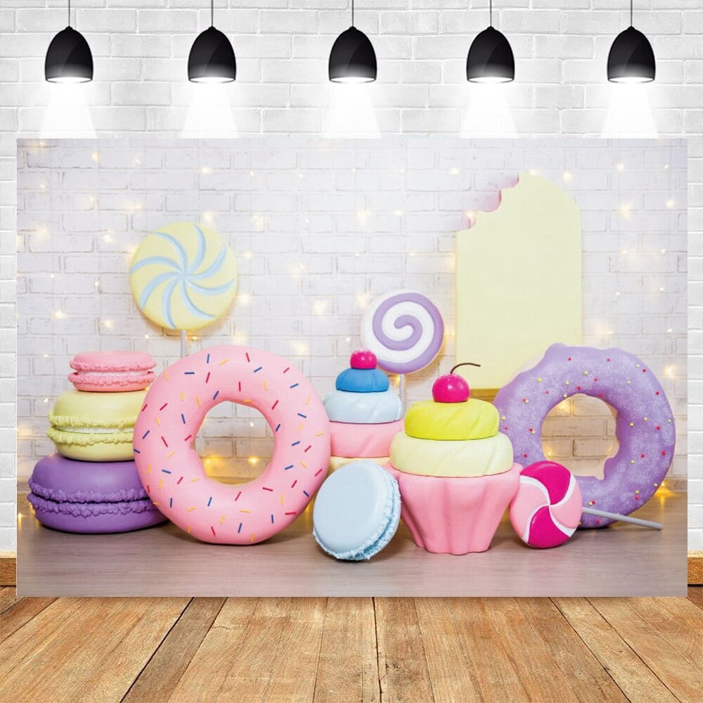 Candy Bar Shop Theme Backdrop Decor Ice Cream Car Cupcake Lollipop ...
