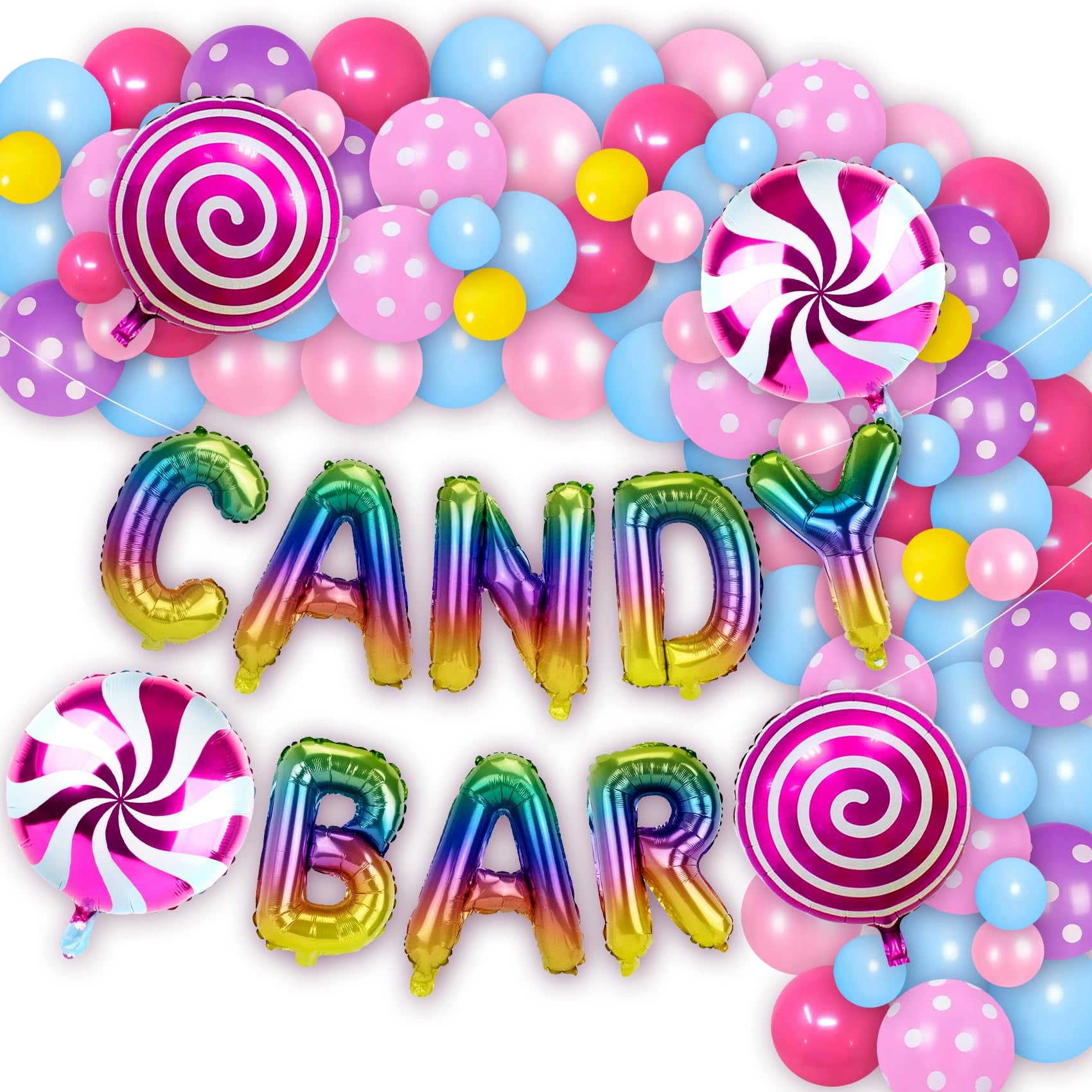 Candy Bar Sign For Party Candy Bar Banner Candy Bar Balloons Banner ...