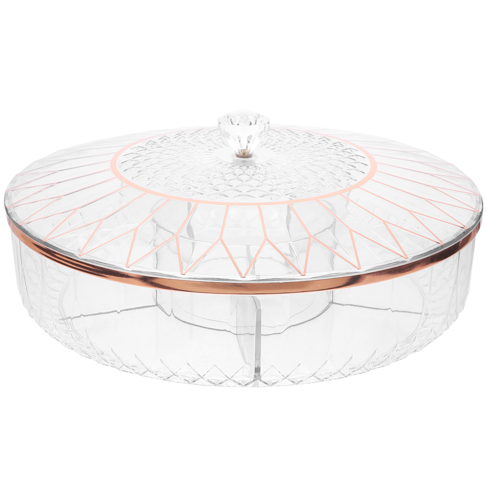 Candy Box Dried Fruit Tray Divided Bowl with Cover Container Plastic ...