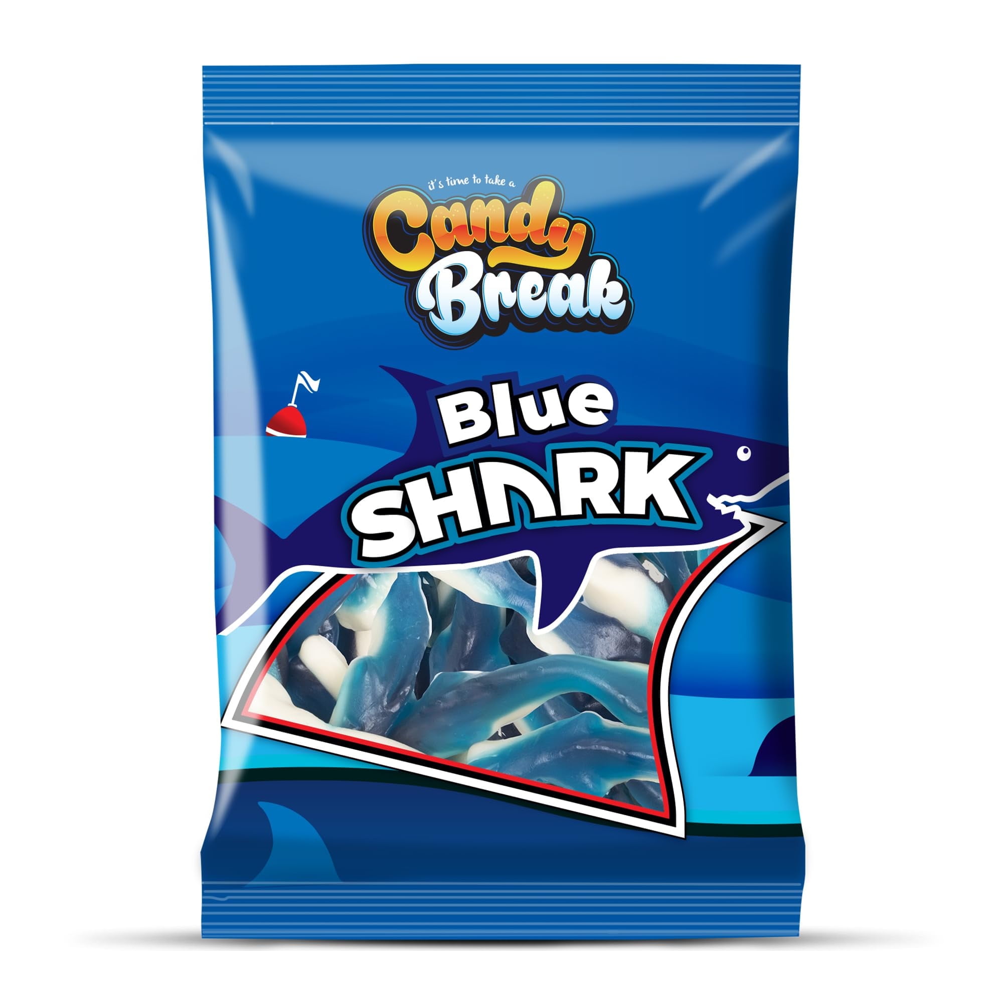 Candy Break Blue Sharks Gummy Candy - Individually Wrapped Share Size 4 ...