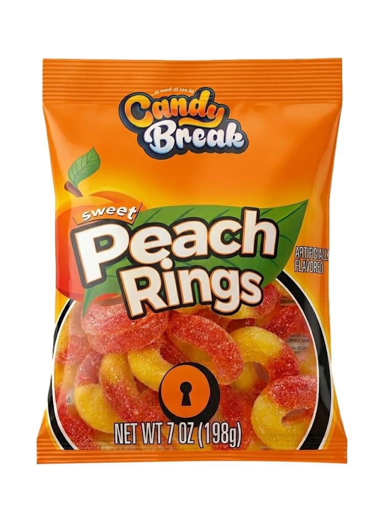 Candy Break Sweet Peach Rings, 7 oz Bag - Walmart.com