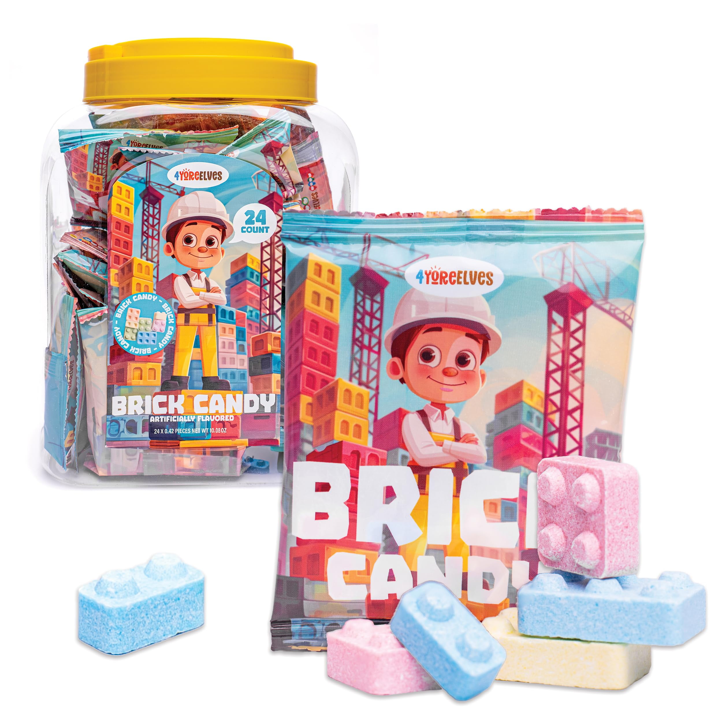 Candy Bricks, 24 Individual ESF27 Party Favor Bags Themed Fun, Brick ...